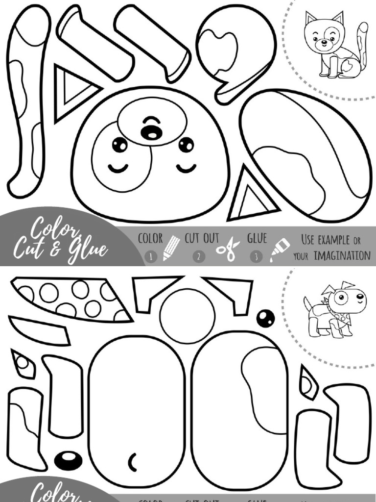 Color, Cut, and Glue Worksheet | PDF