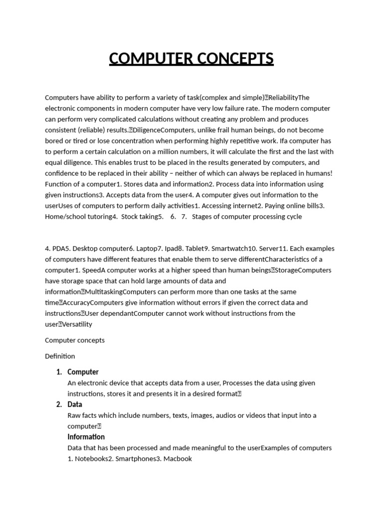 COMPUTER CONCEPTS | PDF