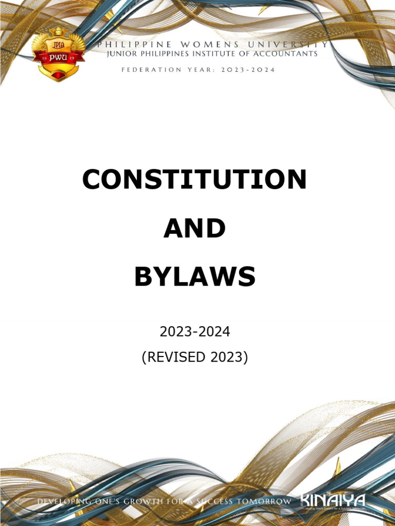 Revised JPIA-PWU Constitution and Bylaws 2023 | PDF | Constitutional Amendment | Ratification