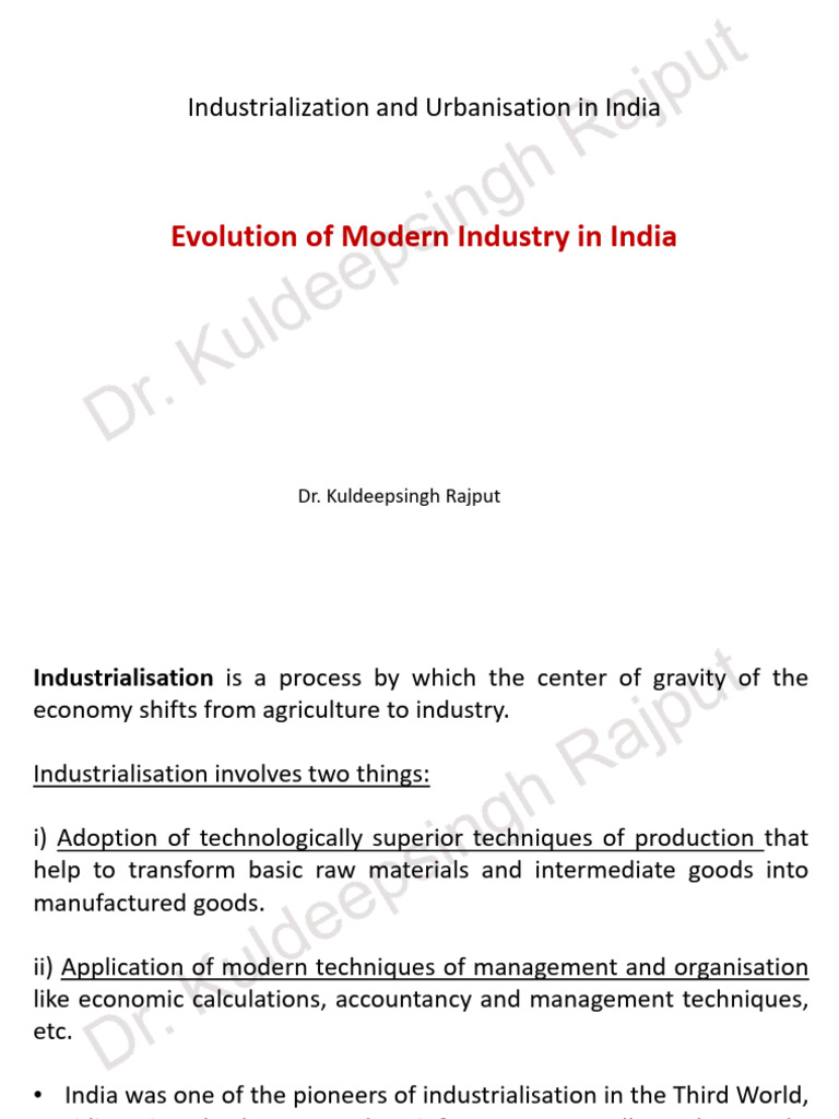 Evolution of Modern Industry in India 2024 | PDF | Economies