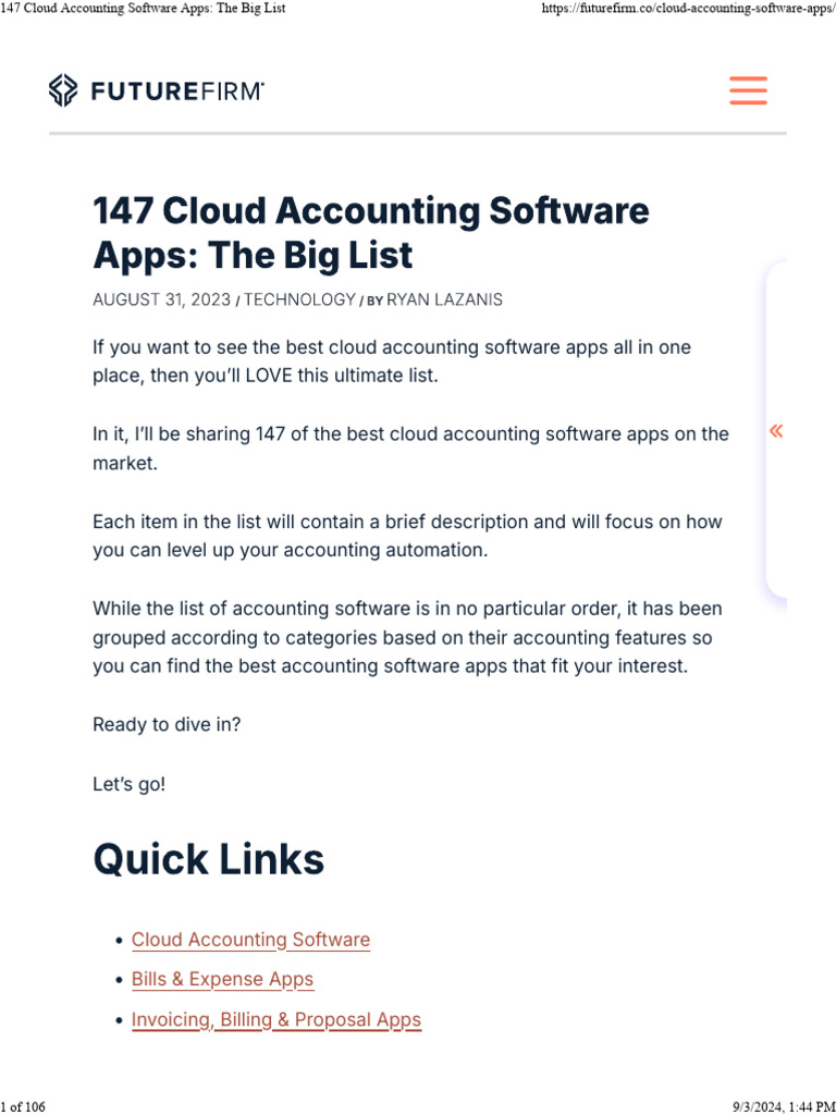 147 Best Cloud Accounting Apps List | PDF | Quick Books | Accounts Payable