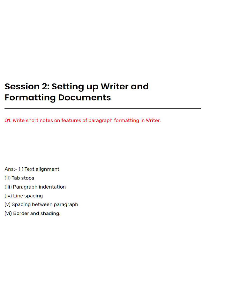 SESSION 2 - SETTING UP WRITER | PDF