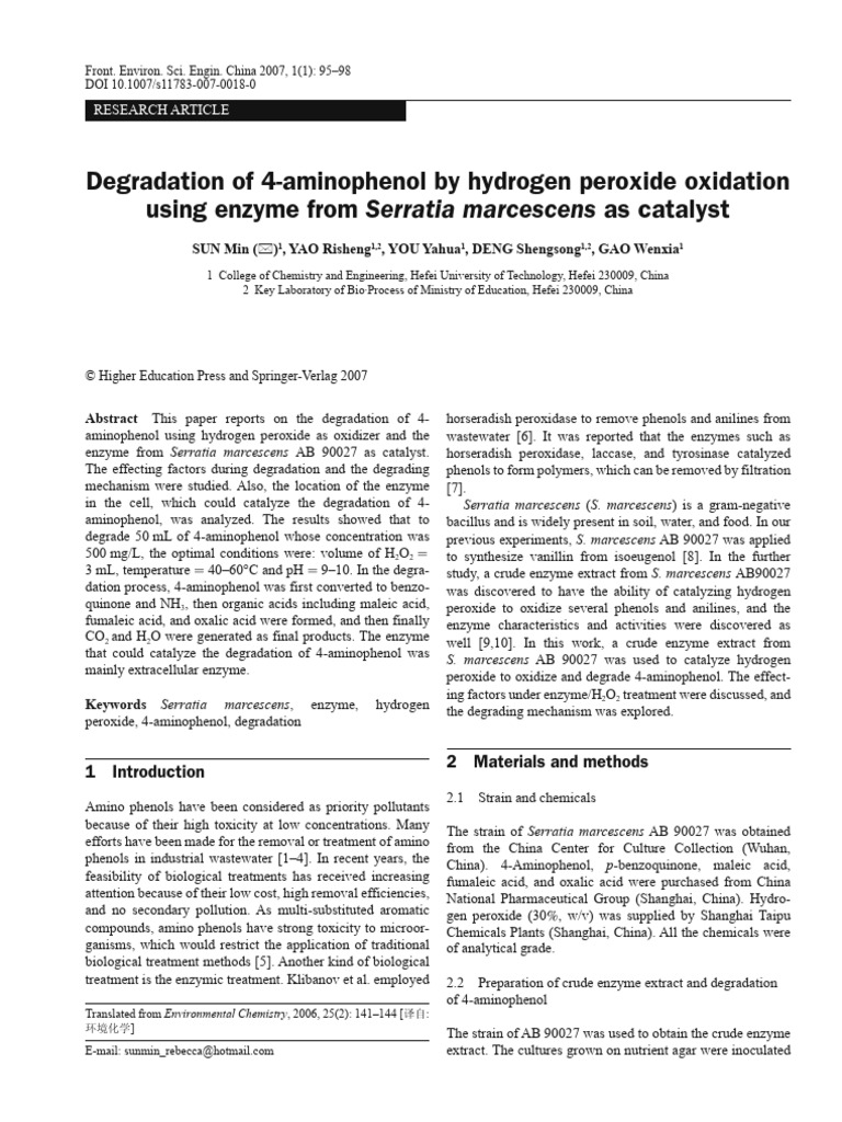 PAP H2O2 Oxidation | PDF | Hydrogen Peroxide | Catalysis