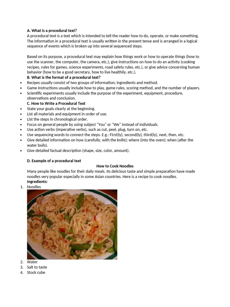 PROCEDURE TEXT | PDF | Stock (Food) | Noodle