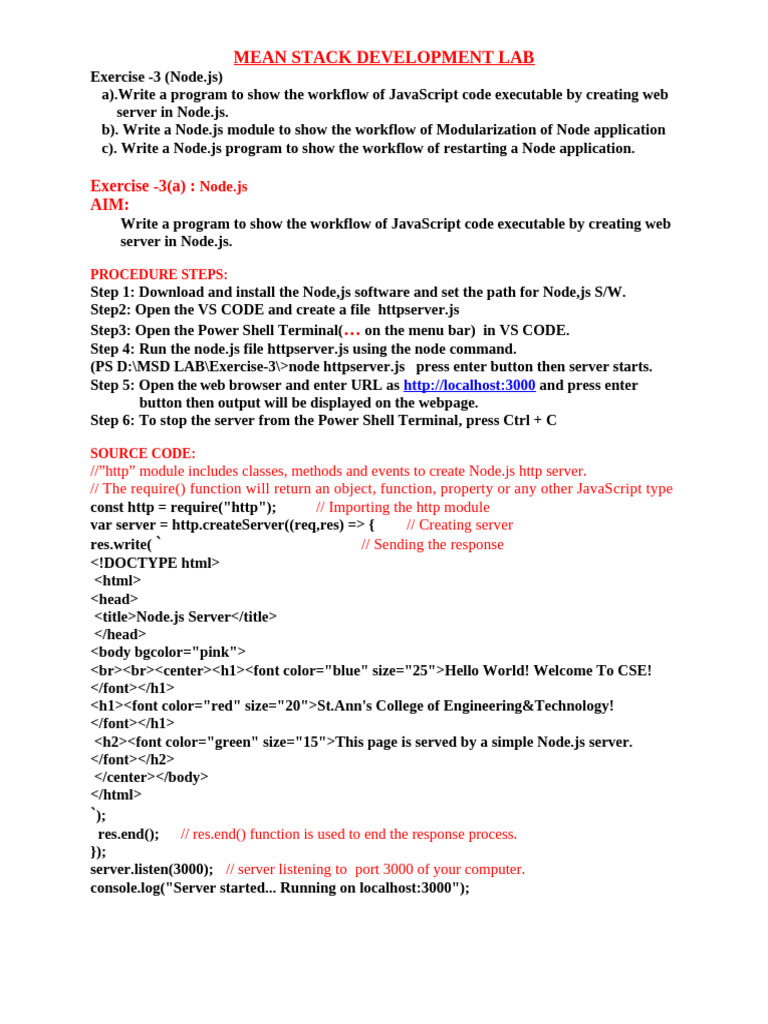 EXERCISE-3 MSD LAB PROGRAMS | PDF | Java Script | Computing EXERCISE-3 MSD LAB PROGRAMS | PDF | Java Script | Computing