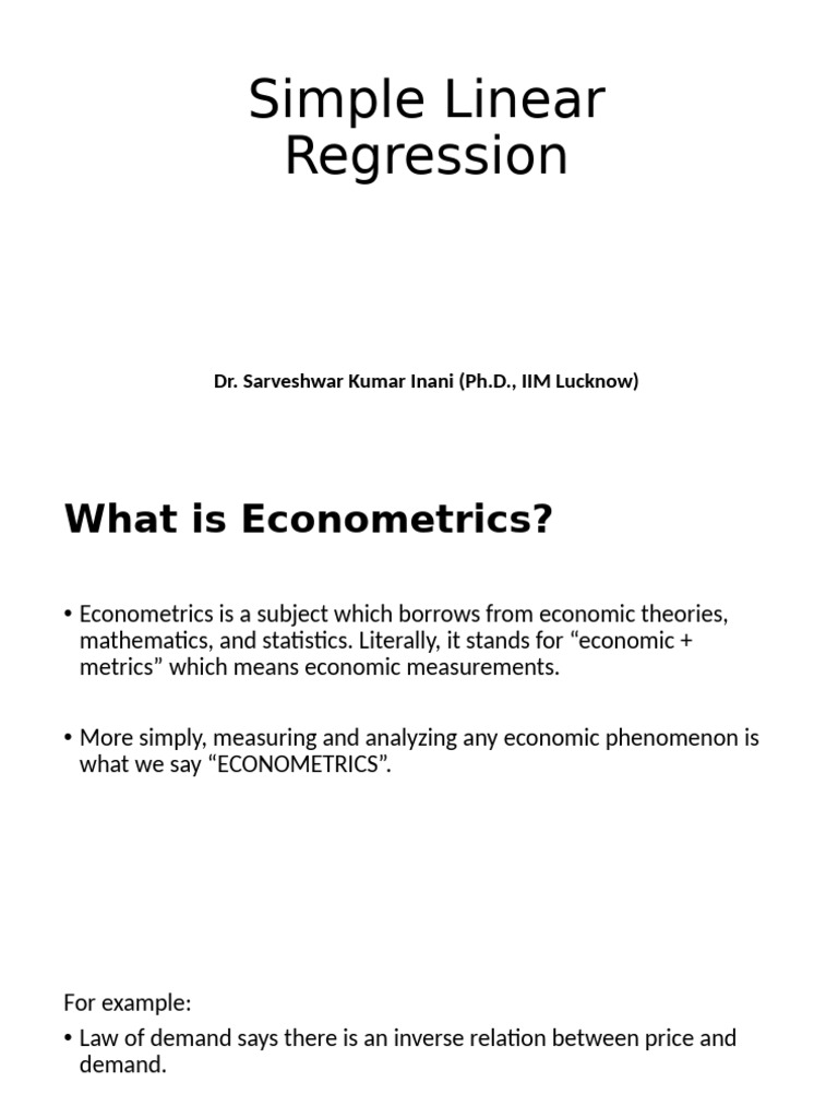 Understanding Simple Linear Regression | PDF | Dependent And Independent Variables | Ordinary ...
