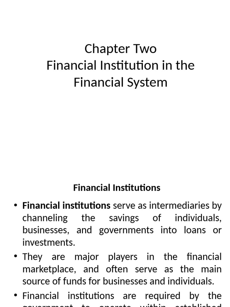 FMI Chapter Two... | PDF | Banks | Loans