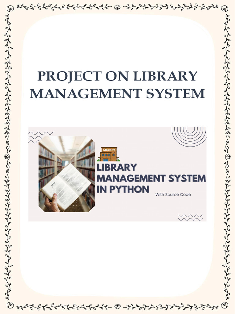 Class 12 computer science project report on library management | PDF ...