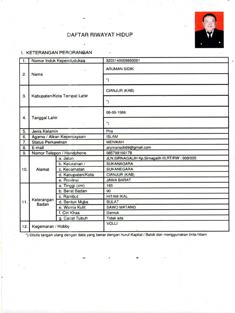 DRH Perorangan | PDF