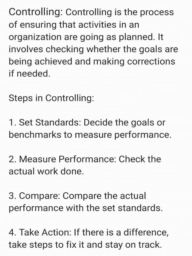 Principles of Management - Controlling | PDF