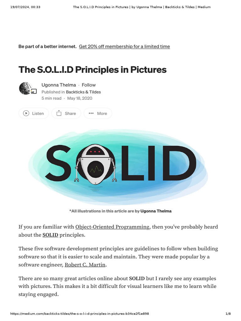The S.O.L.I.D Principles in Pictures - by Ugonna Thelma - Backticks & Tildes - Medium | PDF ...