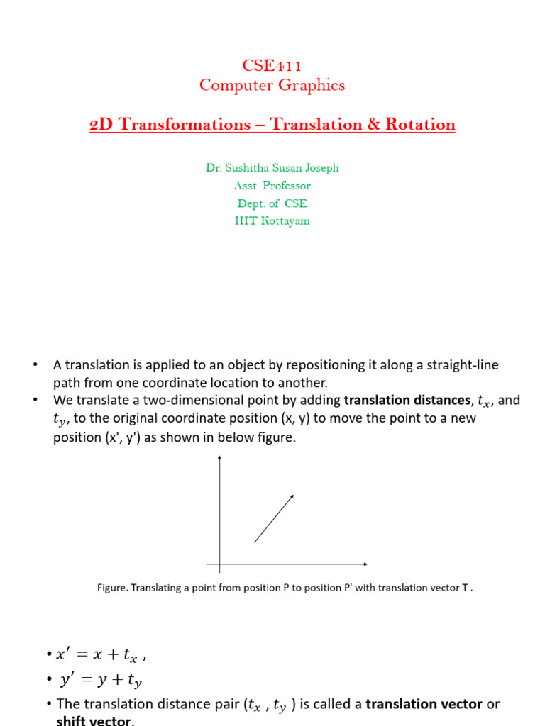 2D Transfrmn Translation ND Rotation | PDF | Angle | Rotation