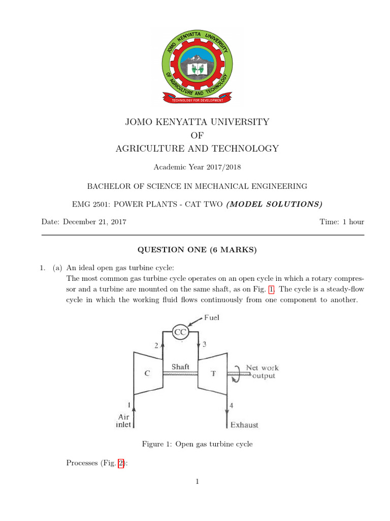 Gas Turbine Cycle Solutions Guide | PDF | Gas Turbine | Gases