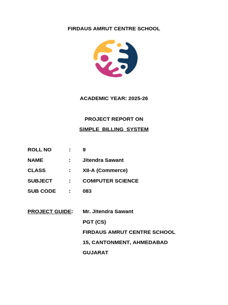 Simple Billing System Report 2025 | PDF