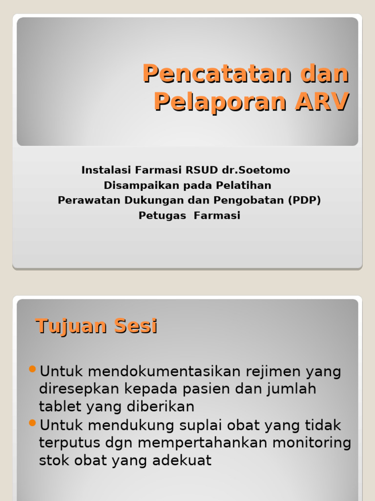 Pencatatan dan Pelaporan Obat ARV | PDF
