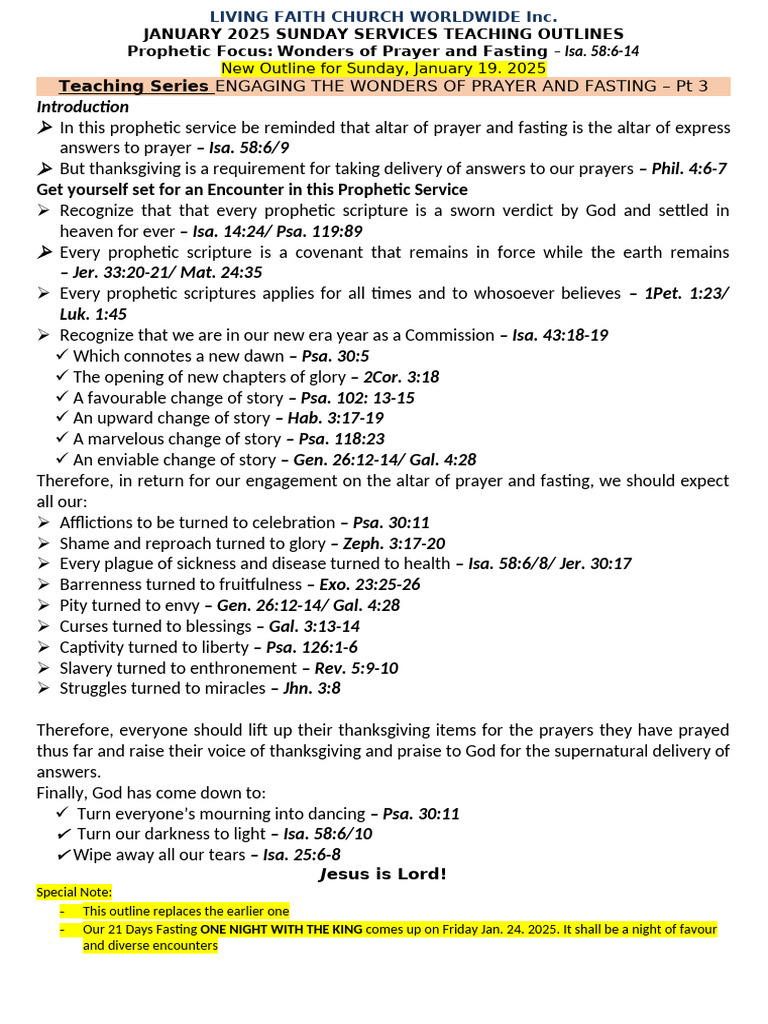 Sunday 18 January 2025 Teaching Outline | PDF | Jesus In Islam | Religious Belief And Doctrine