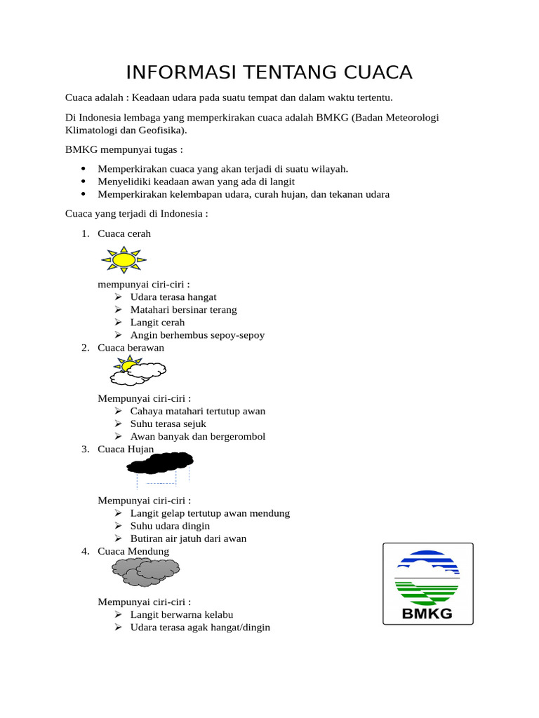 INFORMASI TENTANG CUACA | PDF
