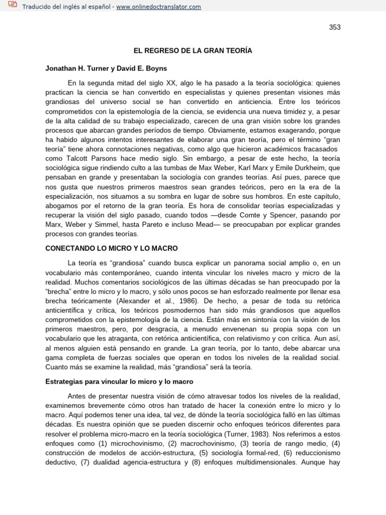 The Return of Grand Theory | PDF | Sociología | Razonamiento deductivo