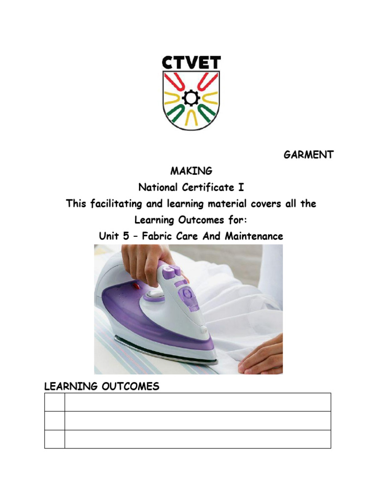 LM GM Nci Unit 5 Fabric Care and Maintenance | PDF | Clothing | Laundry