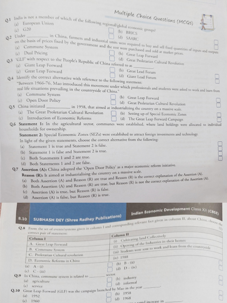 eco IED chp ws | PDF | Chinese Economic Reform | Cultural Revolution