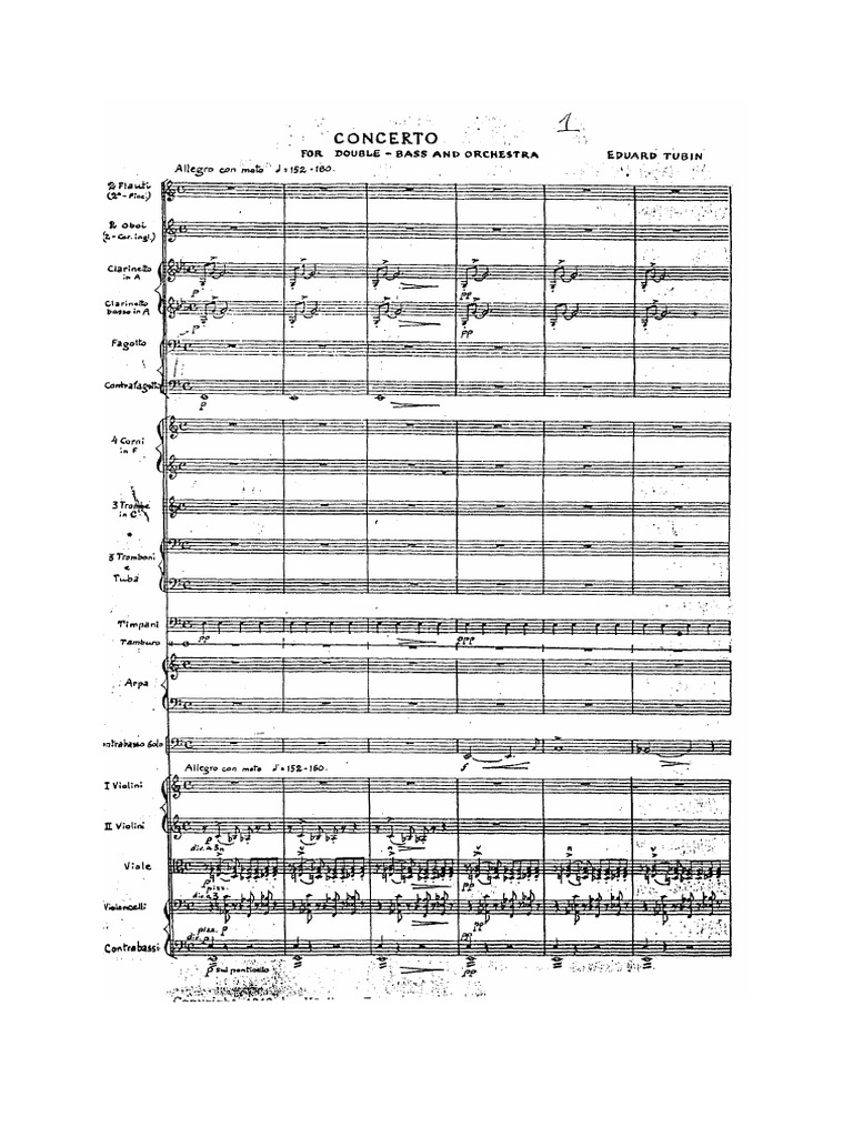 Tubin - Concerto For Double Bass and Orchestra Partitura | PDF