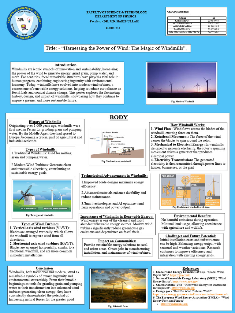 Poster For Presentation | PDF | Wind Power | Wind Turbine