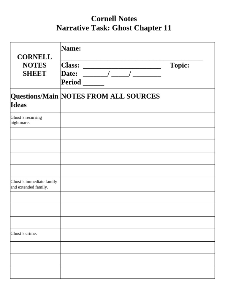 Alicia McNiece-Vides - Chiang - Narrative - Cornell Notes | PDF