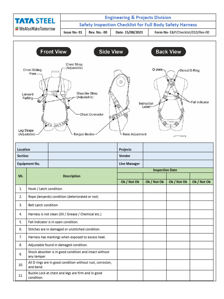 Safety Harness Inspection Guide | PDF