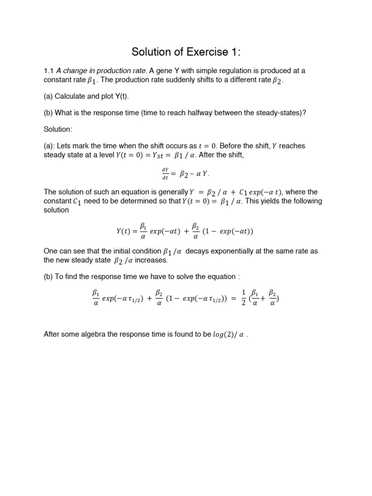 solution_of_exercise_1 | PDF | Feedback | Positive Feedback