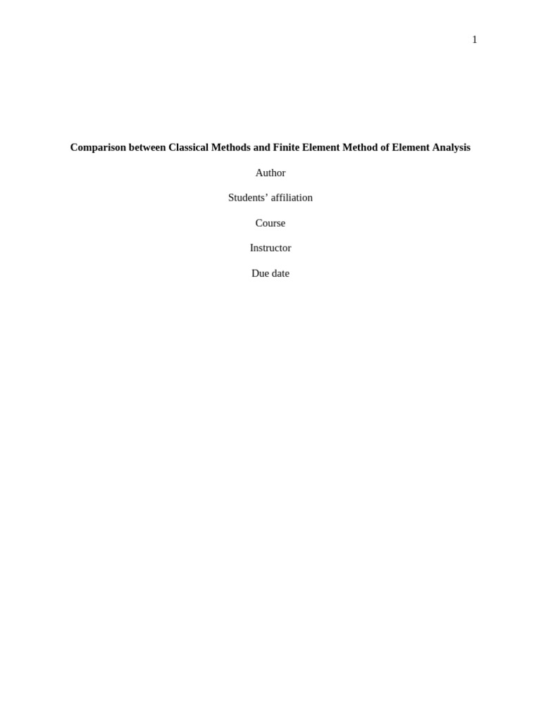 Classical Methods VS F.E.M | PDF | Structural Analysis | Finite Element Method