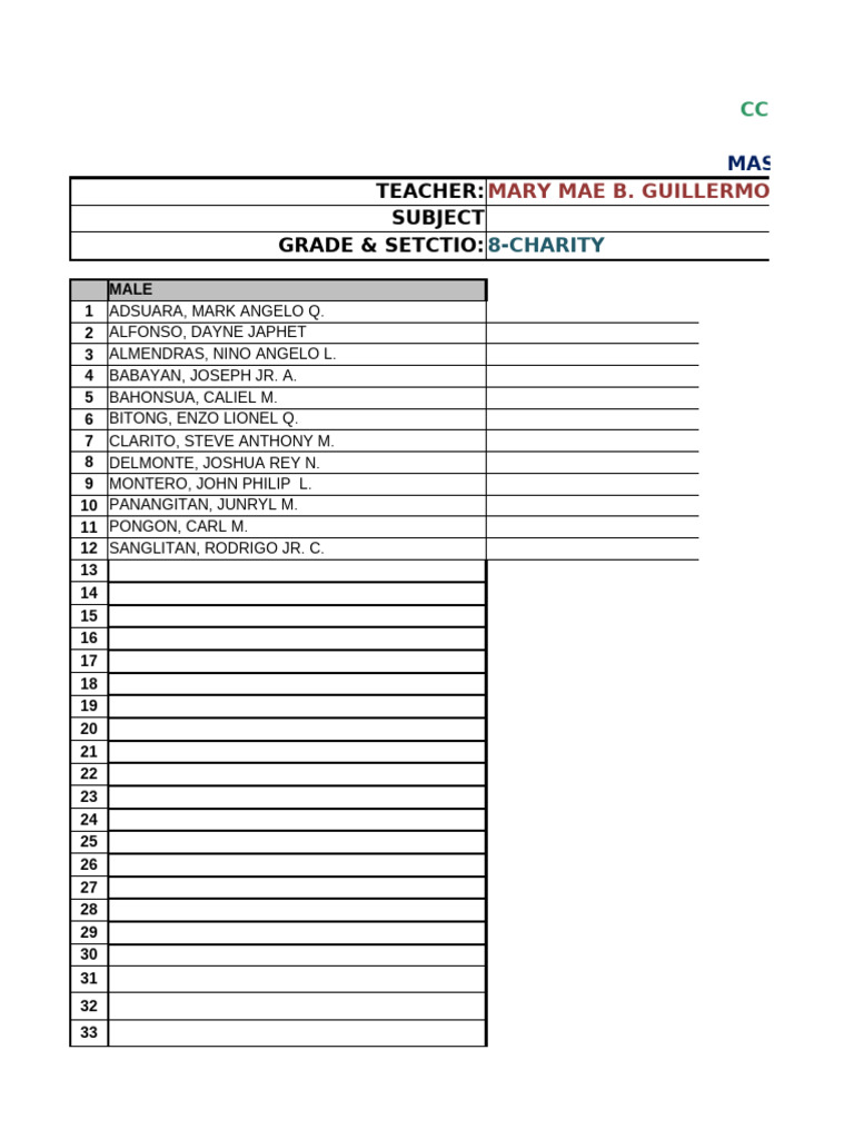 Master Grading Sheet New Template (1) | PDF