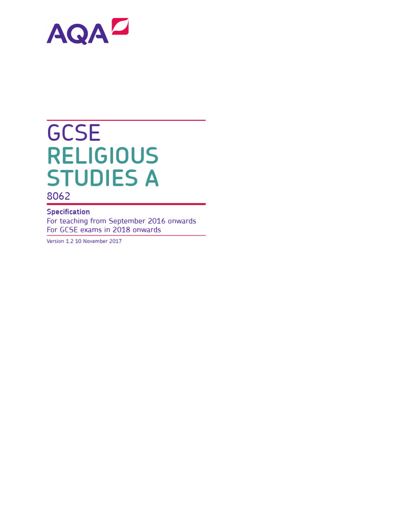 AQA GCSE Religious Studies A Specification | PDF | Brahman | Sacraments