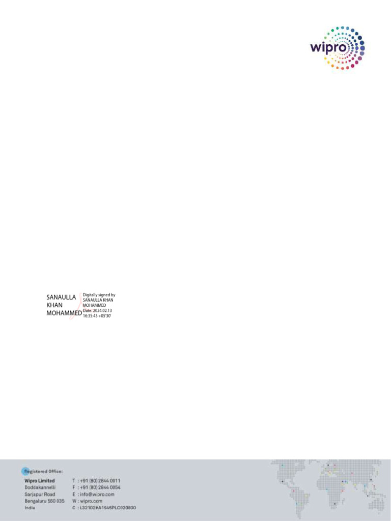 WIPRO 13022024170039 PressRelease | PDF | Risk | Mergers And Acquisitions