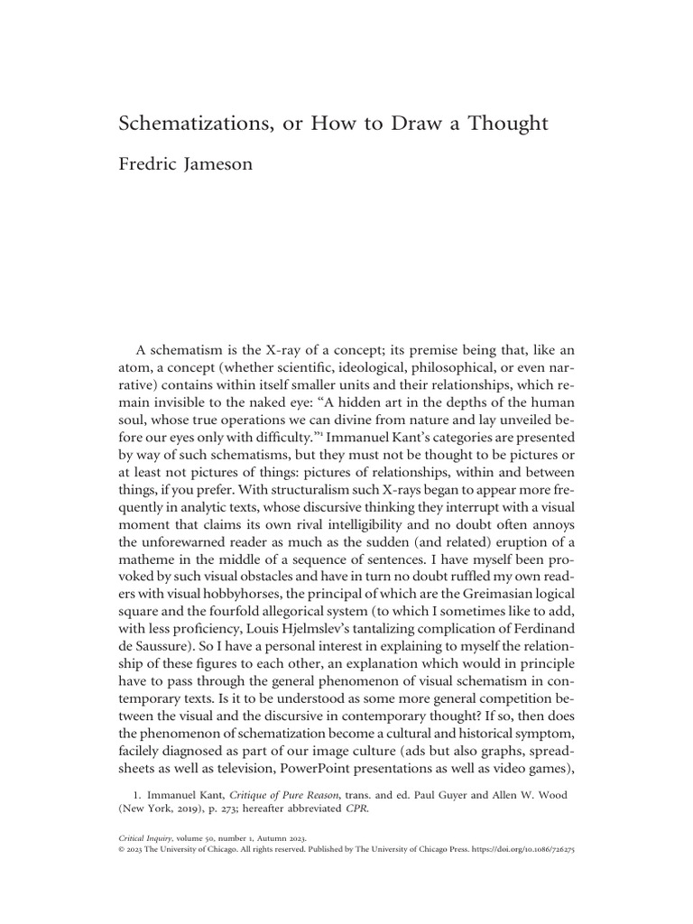 Fredric Jameson Schematizations or How To Draw A | PDF | Gilles Deleuze