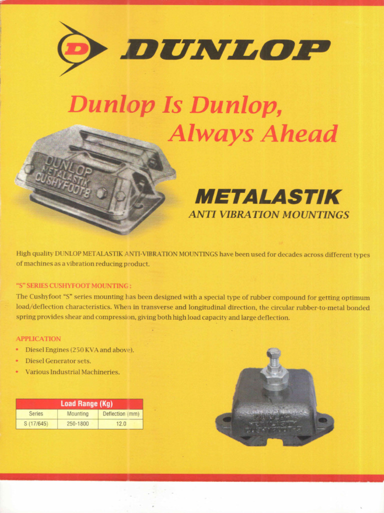 Dunlop Anti Vibration Pads Metalastik Brochure - Compressed | PDF