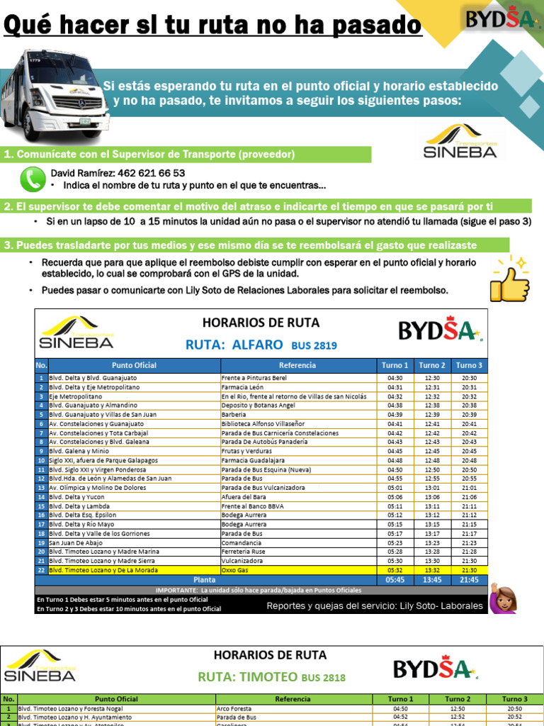 Rutas Sineba - BYDSA 16-12-24 | PDF