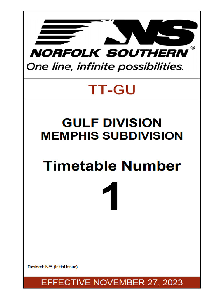 Gulf Division - Memphis Subdivision Timetable - Redacted-Rel | PDF ...