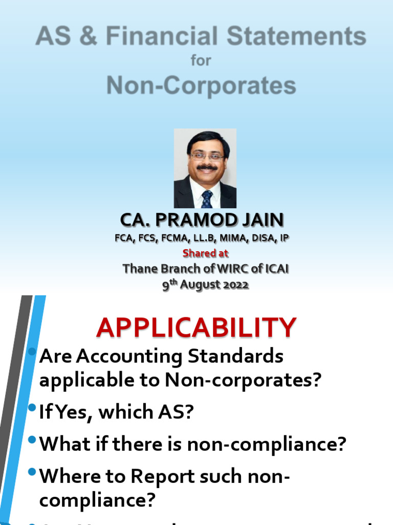 Non-Corporate Financial Standards | PDF | Business Economics ...