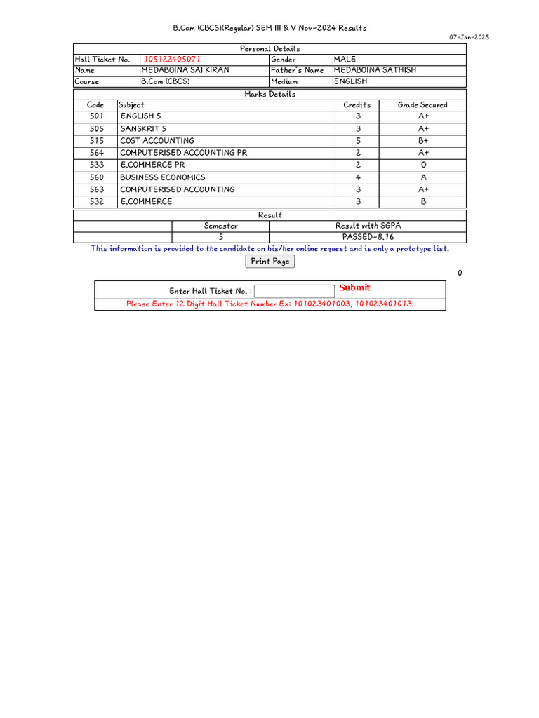 Osmania University Results - 2024 | PDF