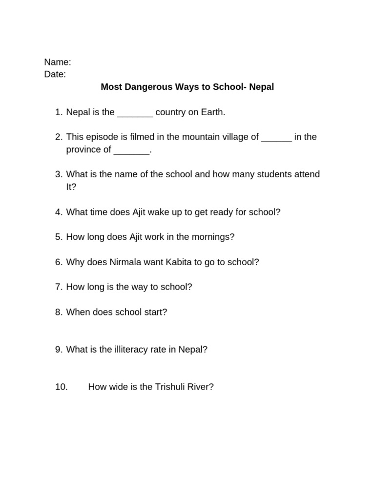 Alicia McNiece-Vides - Most Dangerous Ways To School Nepal | PDF