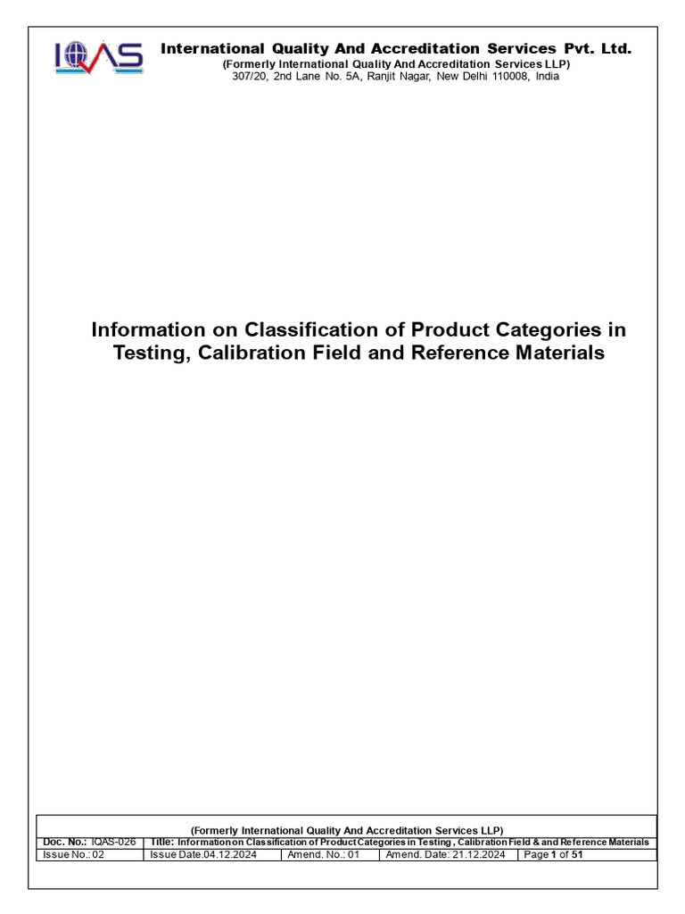 Information On Classification of Product Categories in Testing ...