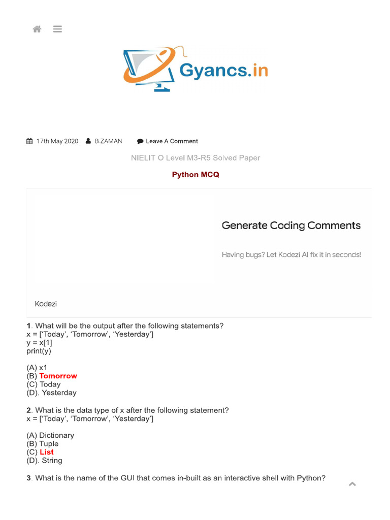 m3 r5 Practice Set | PDF