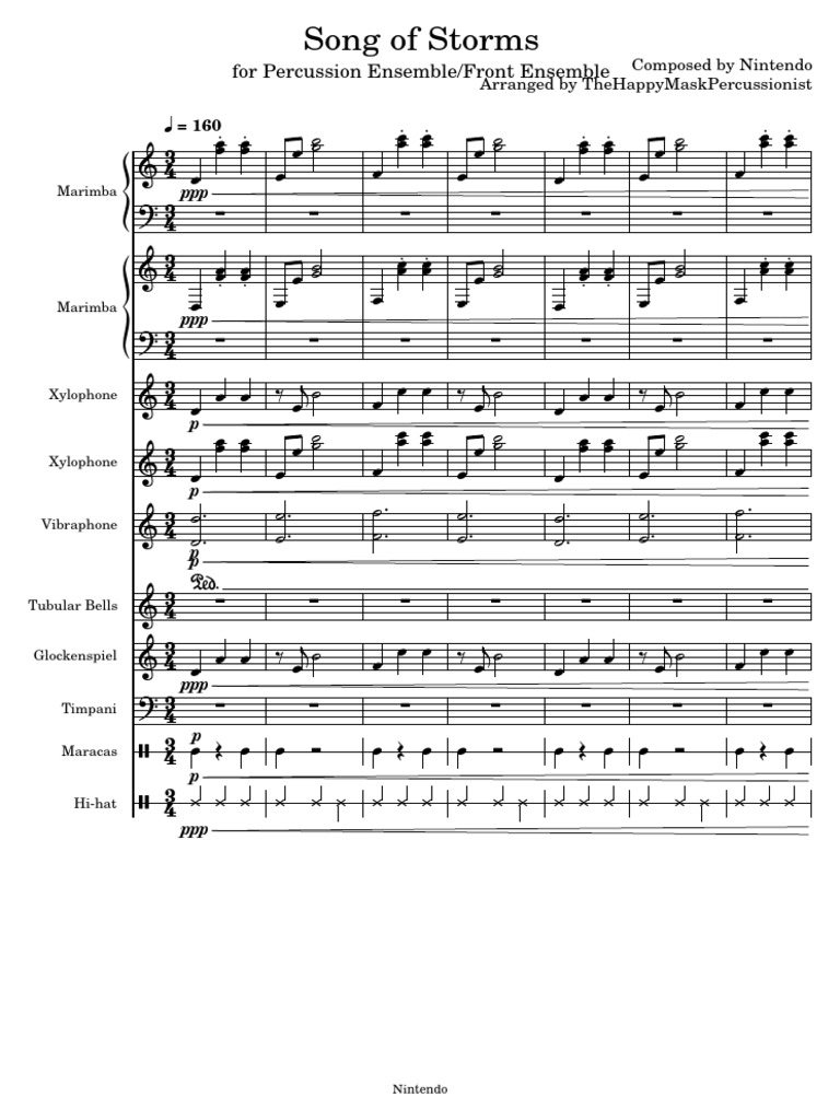 Song of Storms Percussion Arrangement | PDF | Compositions | Music ...
