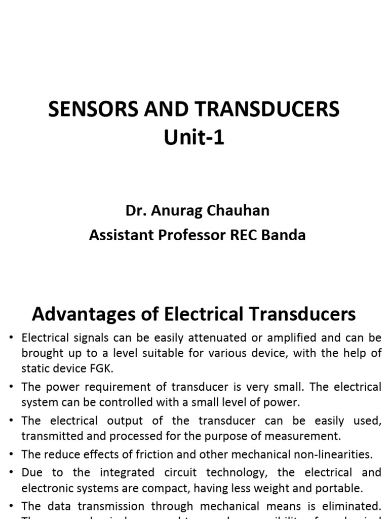 Sensor & Transducer Unit 1 PDF 3 | PDF