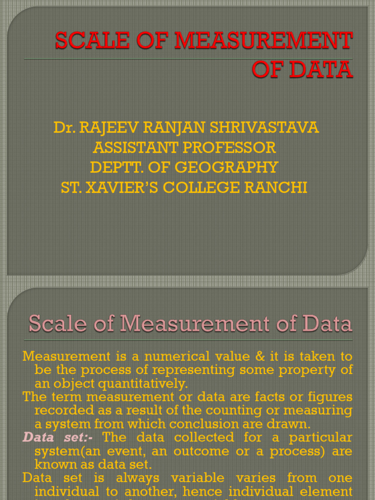 Scale of Measurement of Data | PDF | Level Of Measurement | Data