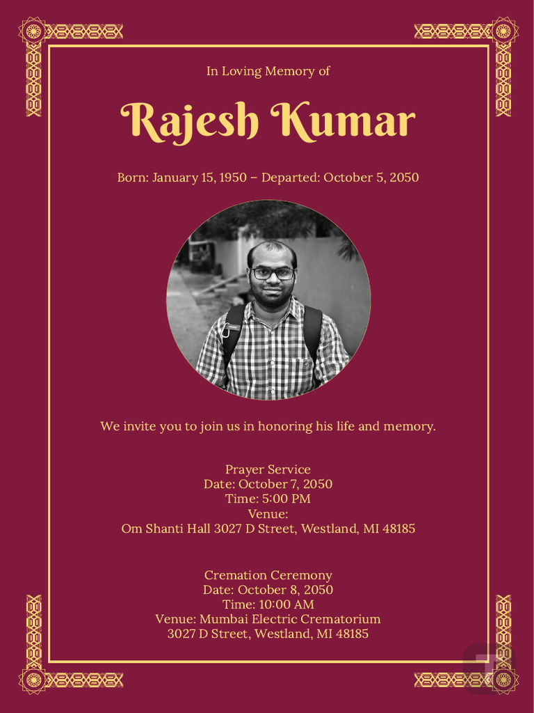 Indian_Funeral_Invitation_Template | PDF