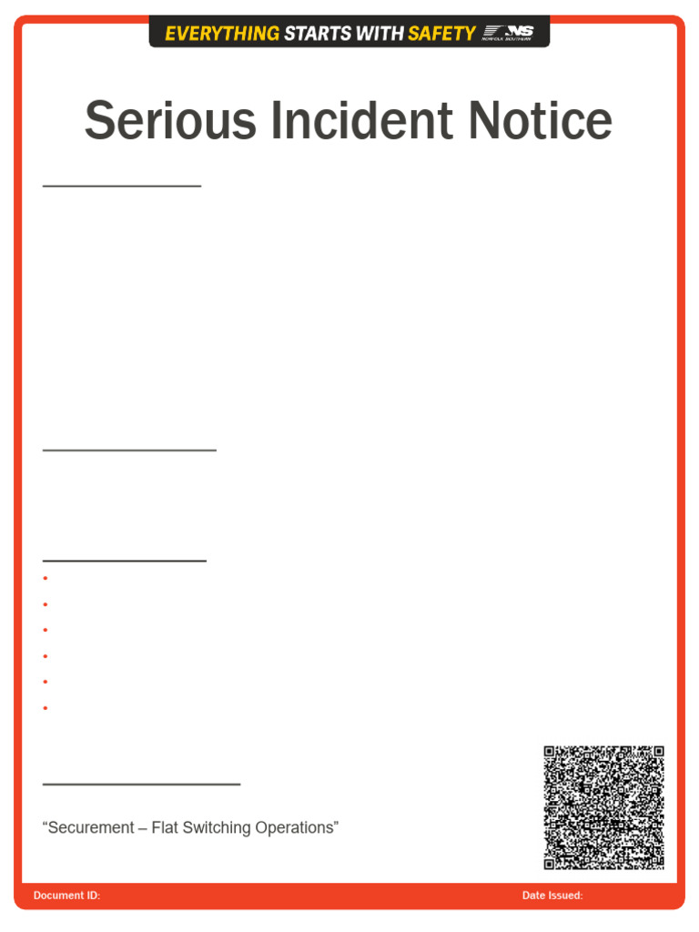 1 - Serious Incident Notice Deactur, AL and Flat Switching Rule Clarification-Rel | PDF ...