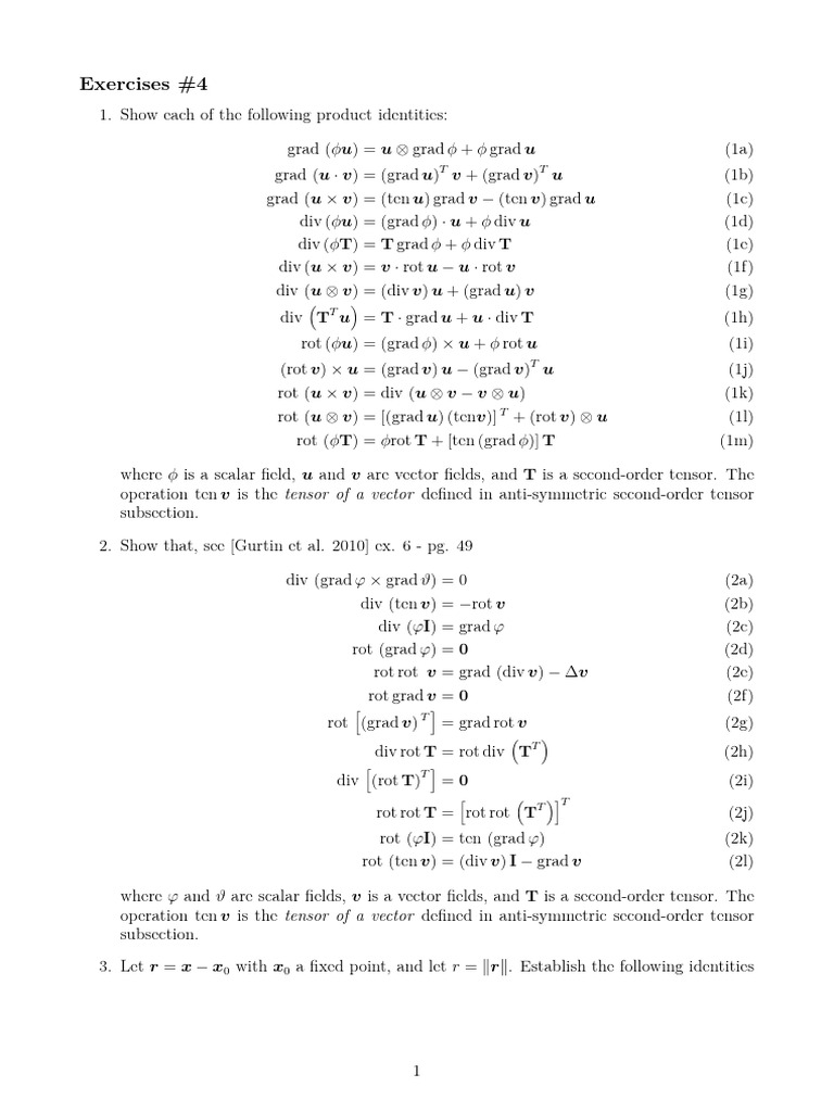 Vector Calculus Identities and Proofs | PDF | Tensor | Mathematical Physics