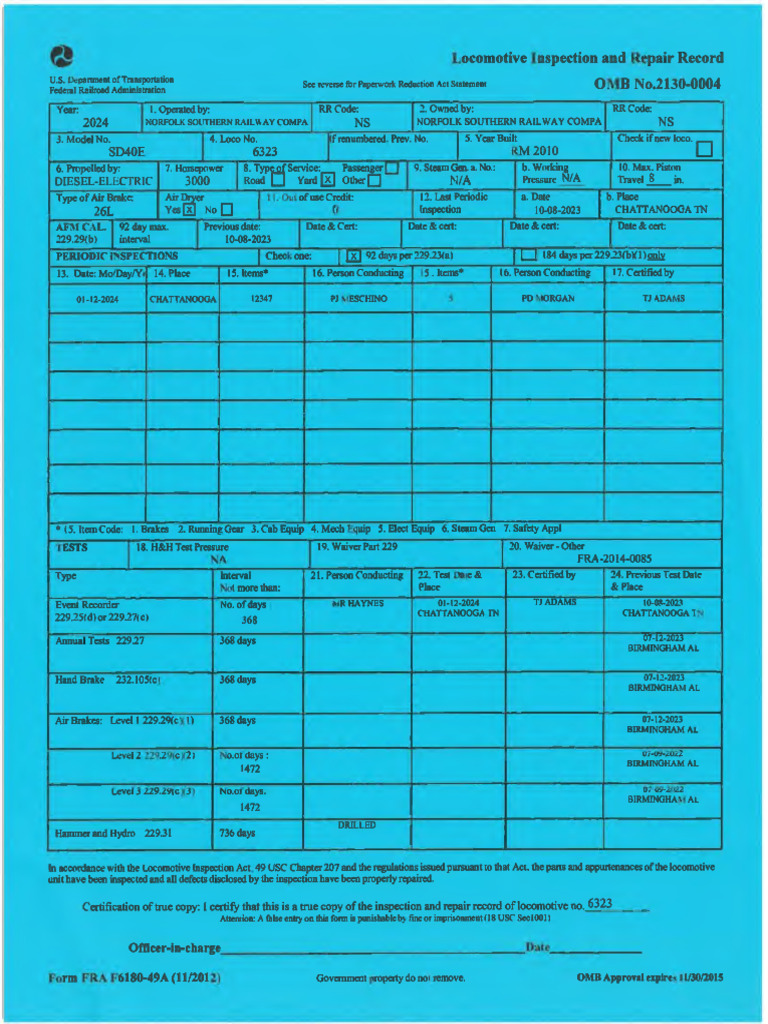 8 - Blue Cards, ME-60's, ME 65's 8-Rel | PDF | Locomotives | Rail Transport