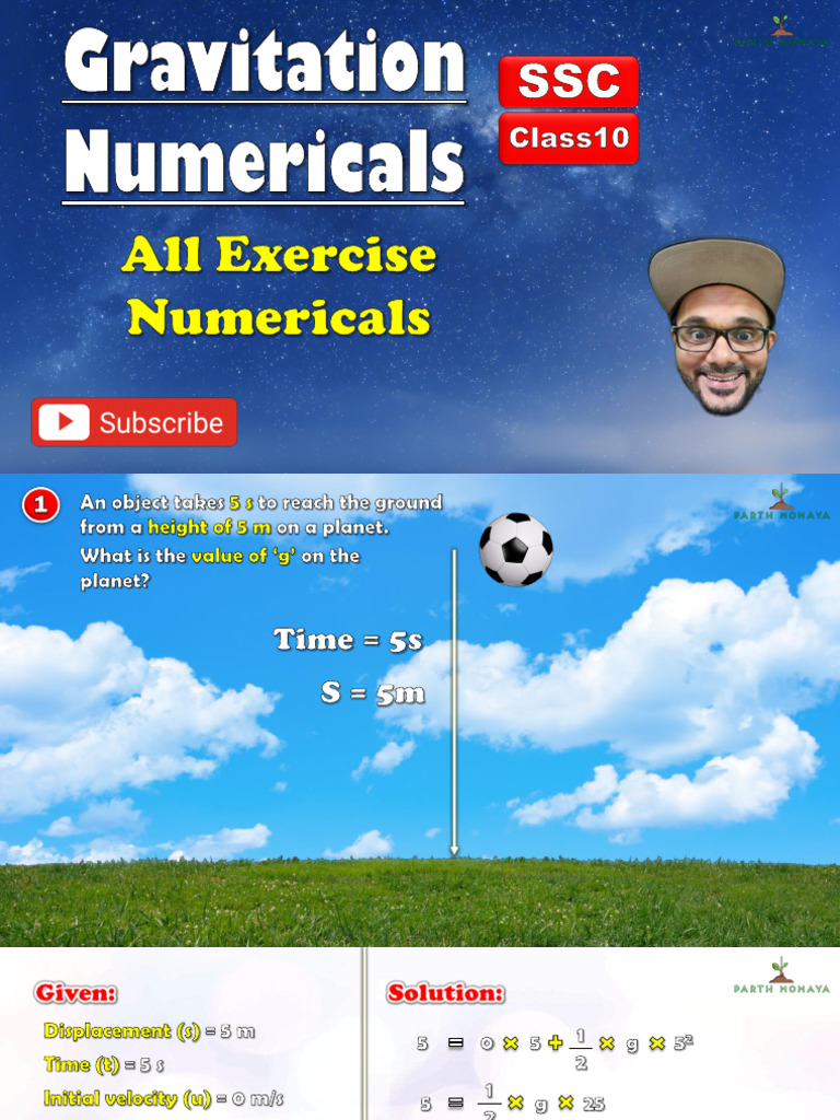 Gravitation All Numericals | PDF